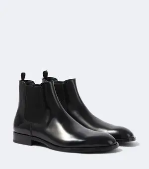 Prada Leather Chelsea Boots - Black