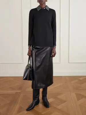 Max Mara Satin-jersey T-shirt - Black