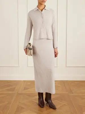 Max Mara Cashmere Midi Skirt - Neutrals