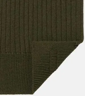 Gucci Logo Ribbed-knit Wool Scarf