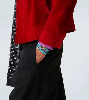 TOM FORD Braided Leather Bracelet - Blue