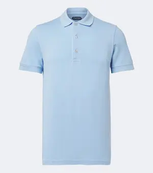 TOM FORD Piqué Polo Shirt - Blue