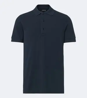 TOM FORD Piqué Polo Shirt - Blue