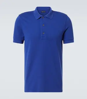 TOM FORD Piqué Polo Shirt - Blue