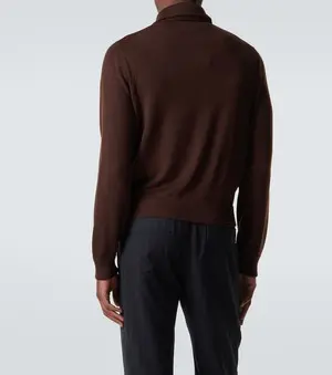 TOM FORD Suede-paneled Wool-blend Zip-up Sweater - Brown