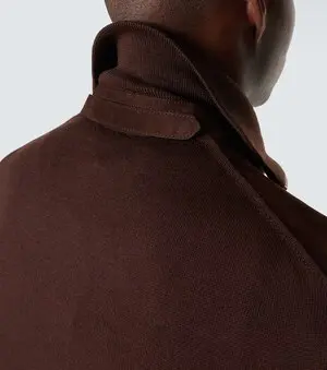 TOM FORD Suede-paneled Wool-blend Zip-up Sweater - Brown