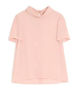 Valentino Garavani Silk Layered Collar T-shirt