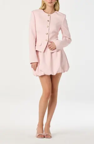 Astr The Label Tweed Bubble Hem Mini Skirt - Pink