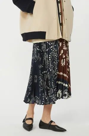 Max Mara Milord Mix Print Midi Skirt - Tobacco