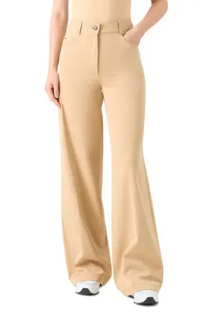 Akris Cooper High-waist Wide-leg Jeans - Beige