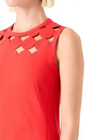Akris Dot Cutout Sleeveless Shift Dress