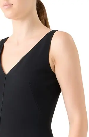 Akris Fringe Hem Sleeveless Midi Dress