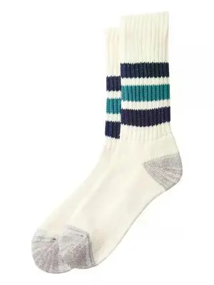 ROTOTO Striped Crew Socks - White
