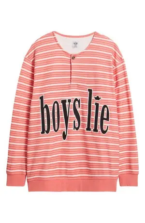 BOYS LIE Striped Cotton Blend Crewneck Top
