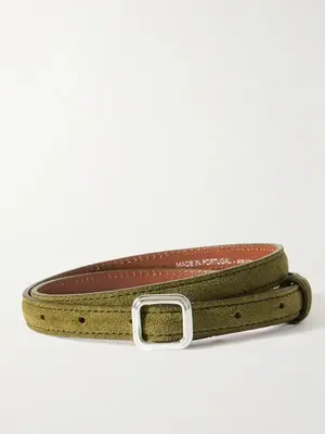 Lié Studio The Georgia Slim Suede Belt - Green