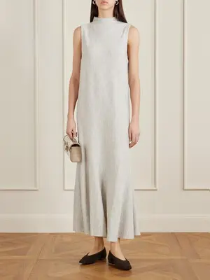 Khaite Margo Merino Wool Maxi Dress - Gray