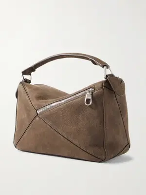 Loewe Puzzle Small Textured-nubuck Shoulder Bag
