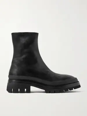 Khaite Fallon Leather Ankle Boots