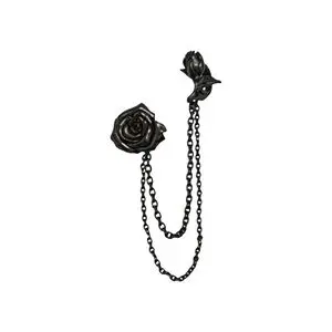 PECORA Rose Chain Brooch - Black