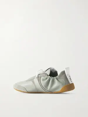 Chloé Kick Suede And Leather Sneakers - Green