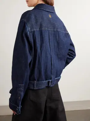 Loewe Belted Asymmetric Draped Denim Shirt - Blue