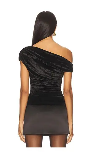 Superdown Asymmetrical Velvet Top