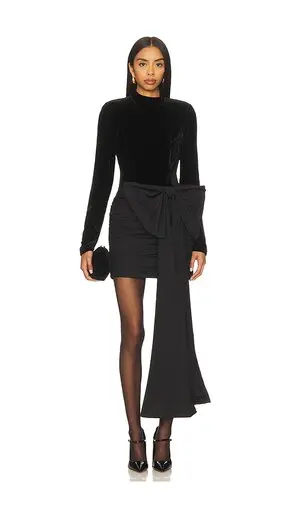 ROTATE BY BIRGER CHRISTENSEN Velvet Bow Mini Dress