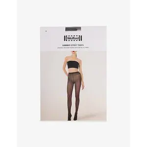 WOLFORD ITALIA S.R.L. 25-denier Shimmer Stretch-woven Tights - 8800 Black/silver Lurex