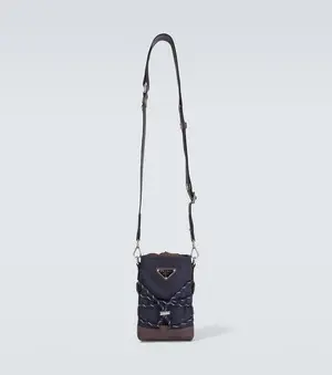 Prada Speedrock Re-nylon Phone Pouch - Brown