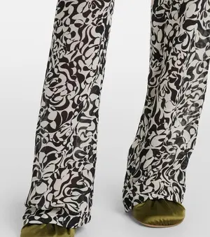 Dries Van Noten Printed Straight Pants - Black