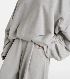 Dries Van Noten Melange Cotton Jersey Draped Sweatshirt - Grey