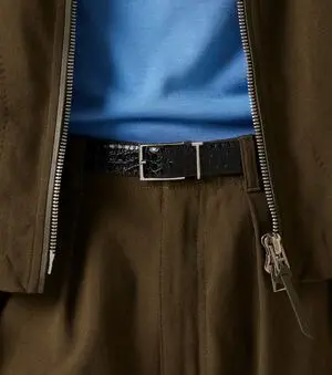 TOM FORD T Loop Croc-effect Leather Belt - Black