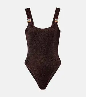 Oseree Lumiere Ring-detail One Piece - Brown