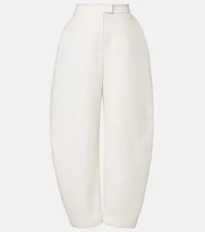 RÓHE High-rise Barrel-leg Cotton Pants - White
