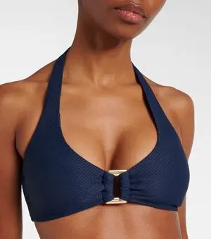 Heidi Klein Embellished Bikini Top - Blue