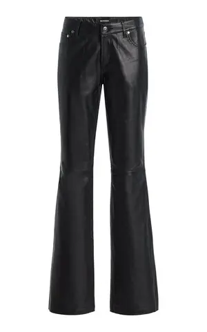 EB DENIM Maria Leather Mid-rise Bootcut Jeans - Black