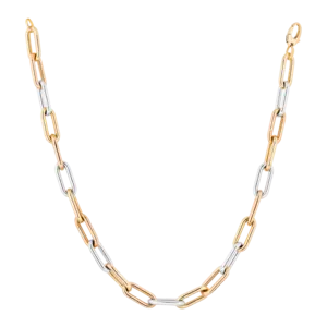 OUF! Tricolor Oval Link Chain Necklace