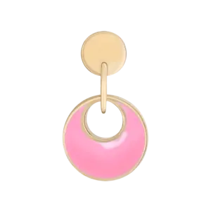 OUF! Moon Disk Dangle Stud Earring - Bubblegum Pink
