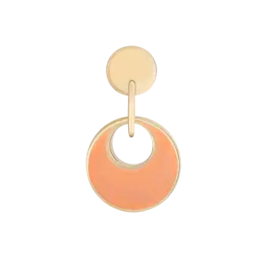 OUF! Moon Disk Dangle Stud Earring - Peach