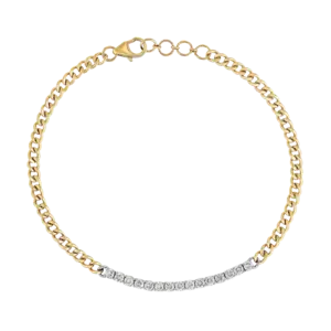 OUF! Diamond Tennis And Chain Bracelet
