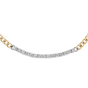 OUF! Diamond Tennis And Chain Bracelet