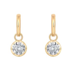 OUF! Diamond Dangle Drop Huggie Earrings