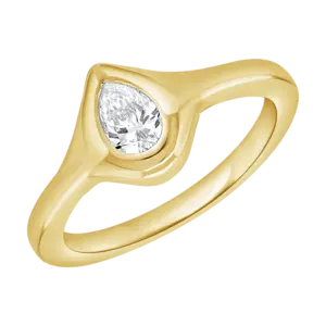 OUF! Diamond Pear Signet Pinky Ring - One-color
