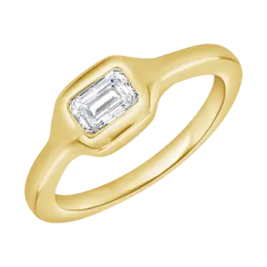 OUF! Diamond Emerald-cut Signet Ring - One-color