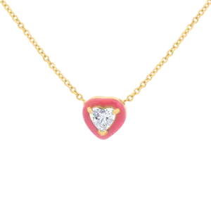 OUF! Diamond Heart And Enamel Necklace - One-color