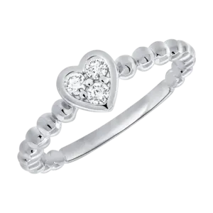 OUF! Diamond Bezel Heart Bubble Ring - One-color