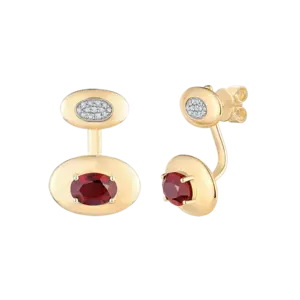OUF! Diamond And Garnet Ear Jacket