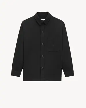 Saint Laurent Cassandre Overshirt In Cotton Linen Gabardine