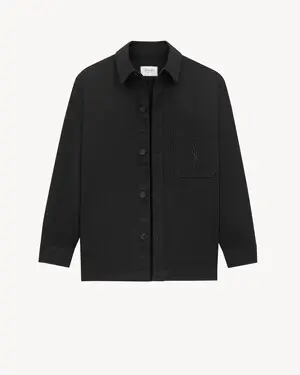 Saint Laurent Cassandre Overshirt In Cotton Linen Gabardine