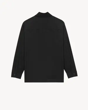 Saint Laurent Cassandre Overshirt In Cotton Linen Gabardine
